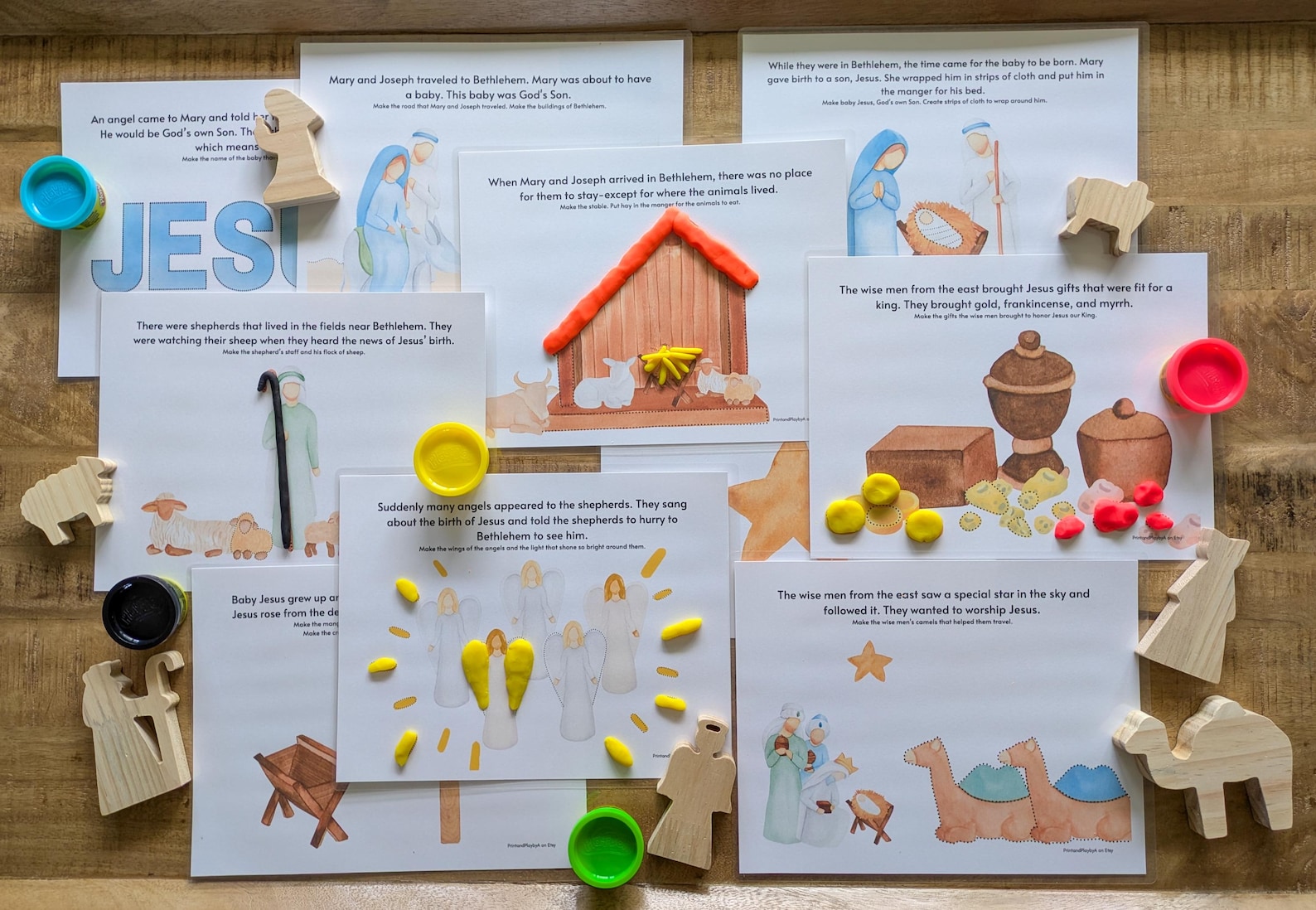 Christmas Story Playdough Mats | Printable | Jesus' Birth | Jesus is ...