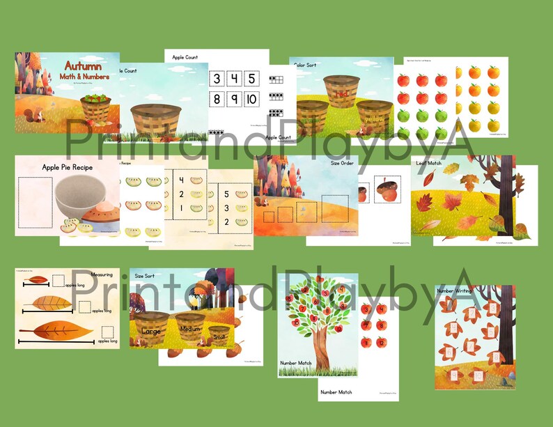Autumn Math Busy Book | Toddlers and Preschool | Fall Quiet Book ...