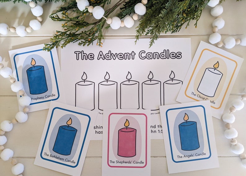 Advent Candle Cards (younger Children) Printable - Advent Wreath ...