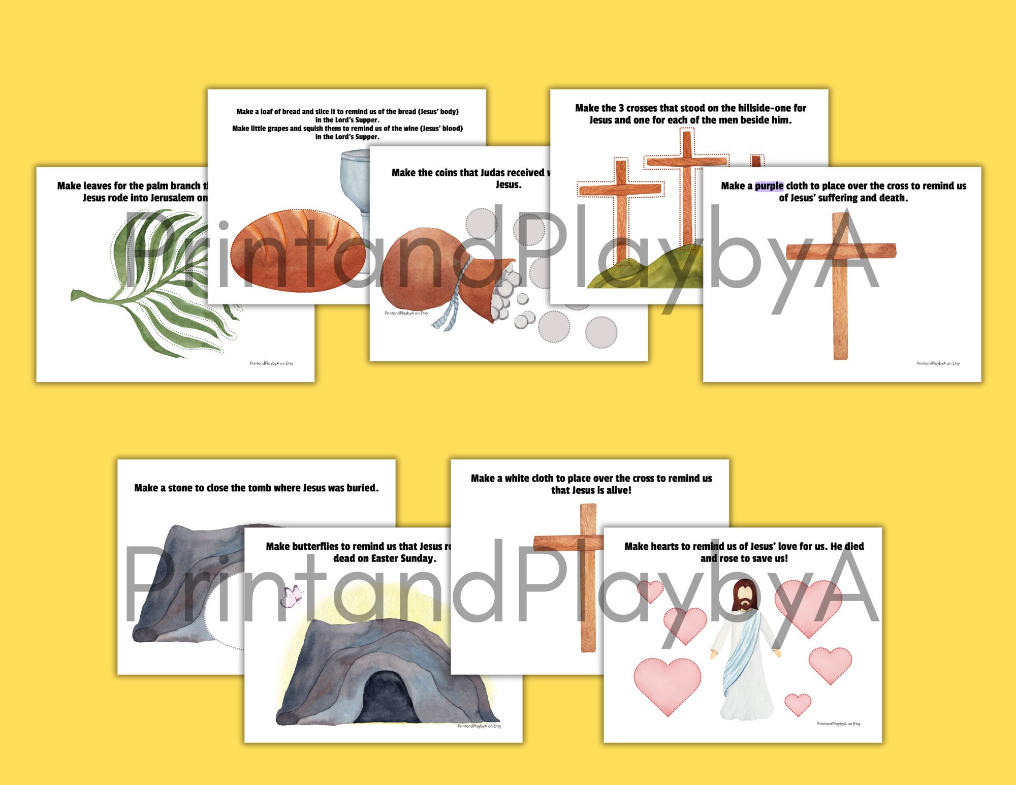Easter Playdough Mats Printable | Holy Week | Palm Sunday | Maundy ...