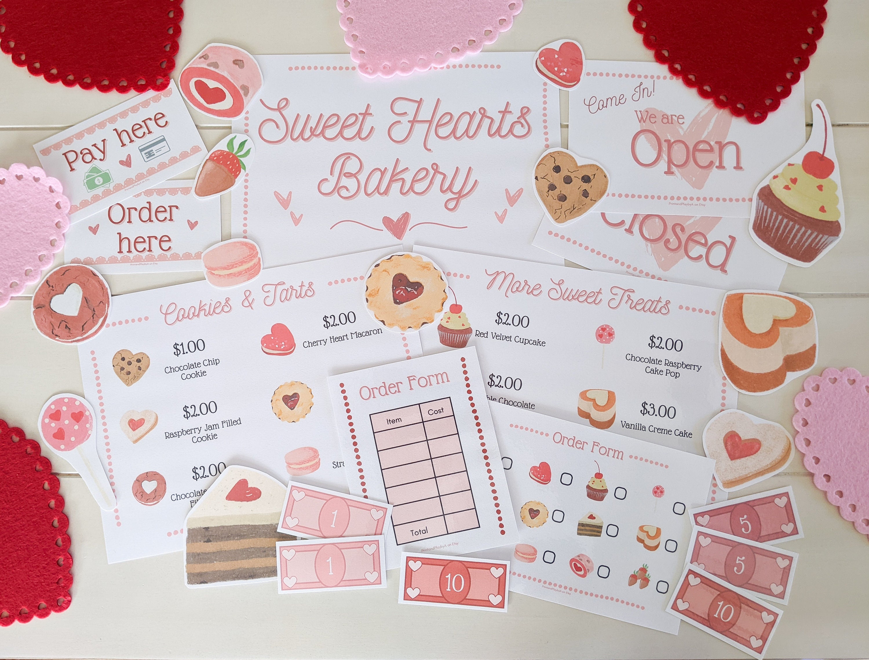 Bakery and Coffee Shop Dramatic Play Printable | Valentine's Day - Cafe ...