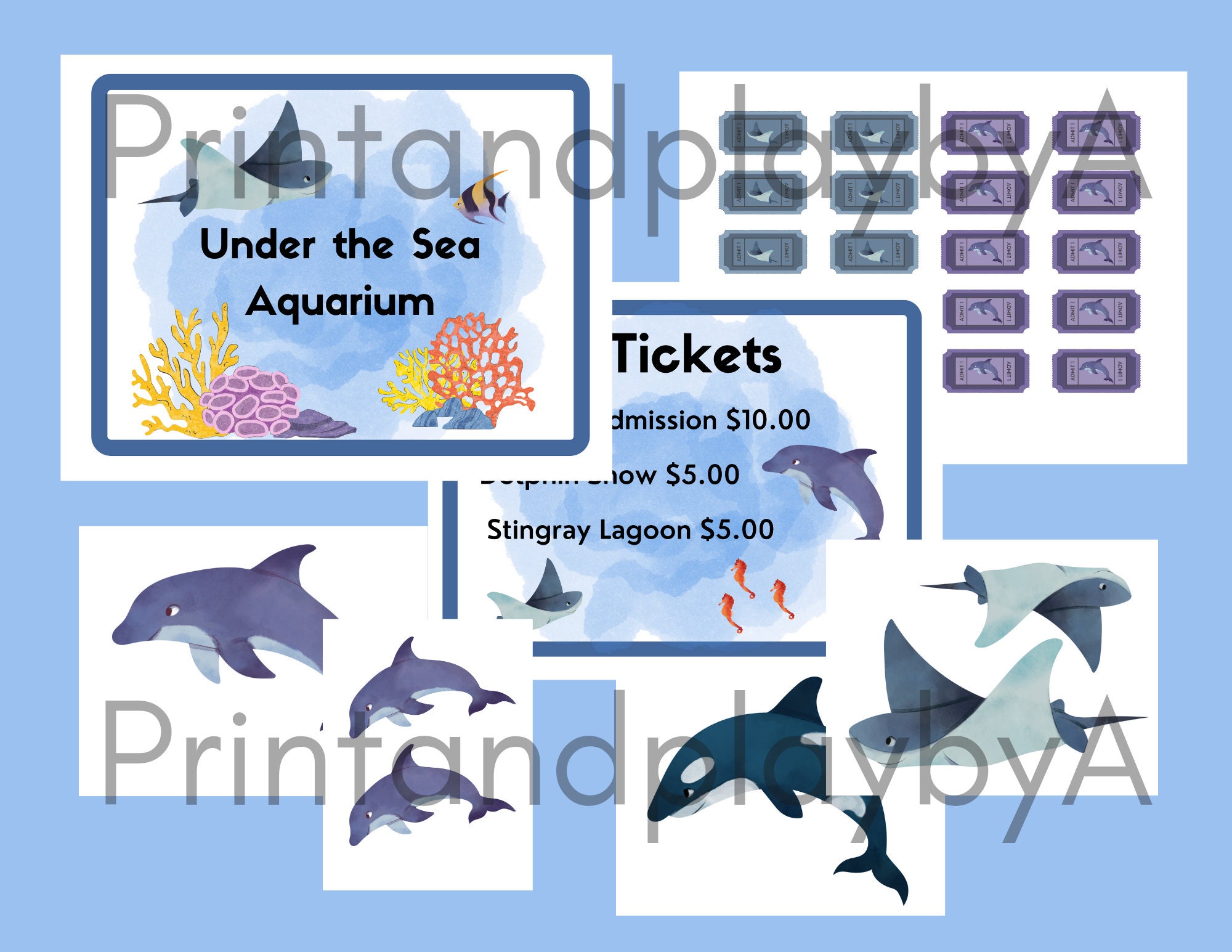 Aquarium Dramatic Play Printable (digital File) - Etsy