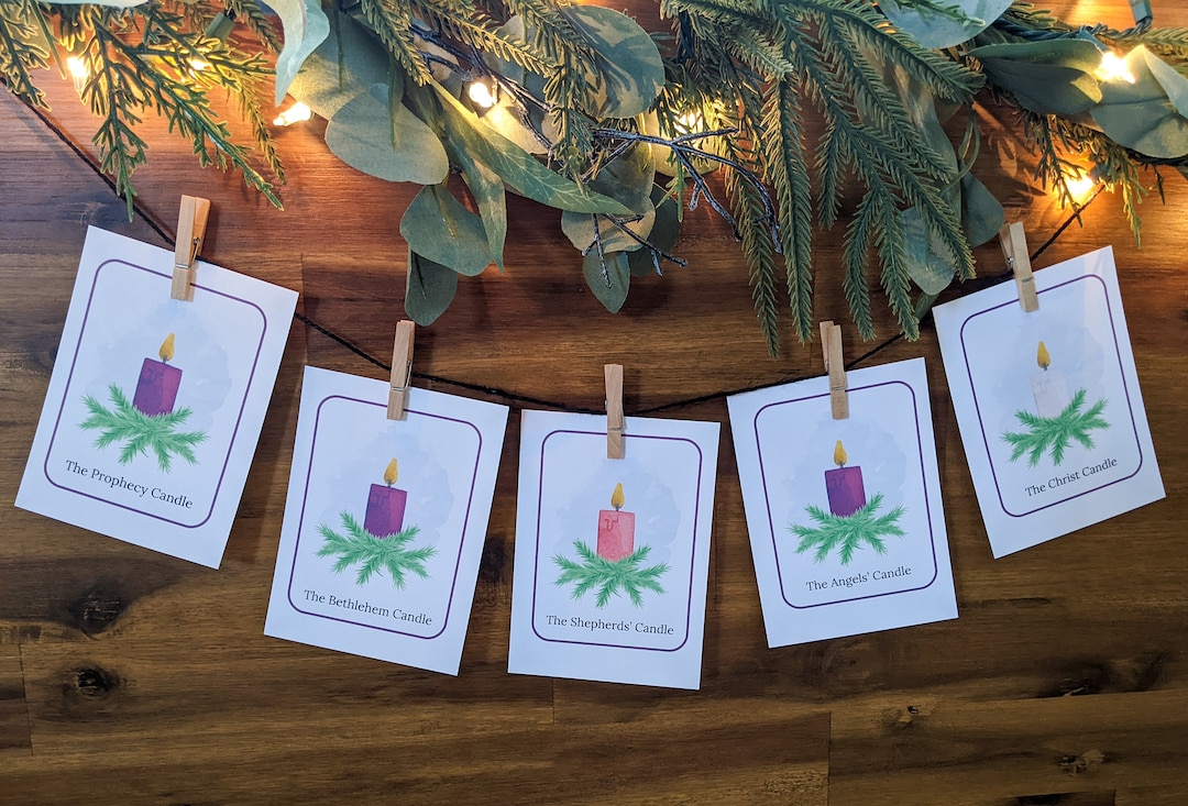 Advent Candle Cards (adult/older Children) Printable - Christmas ...