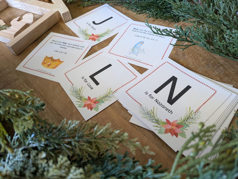 Christmas Alphabet Cards Printable | Abcs of Advent | Homeschool ...
