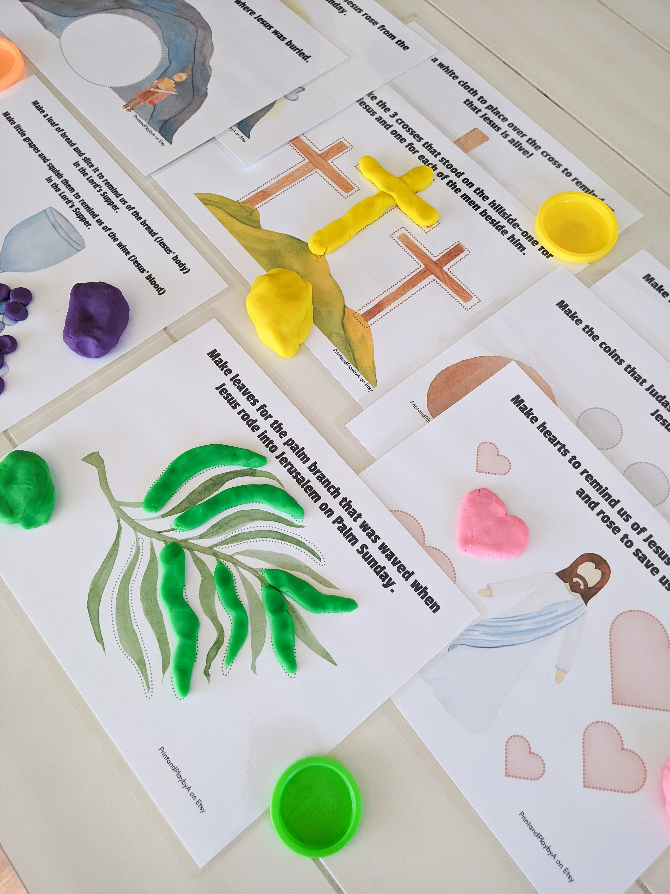 Easter Playdough Mats Printable | Holy Week | Palm Sunday | Maundy ...