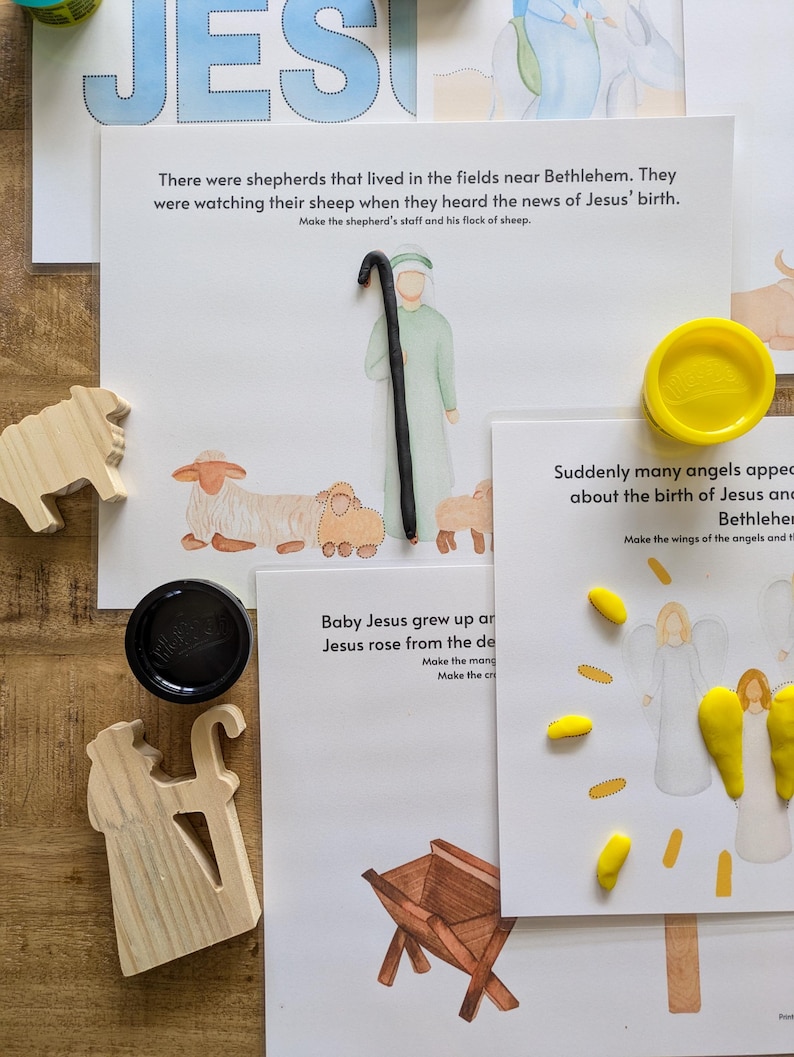 Christmas Story Playdough Mats | Printable | Jesus' Birth | Jesus is ...