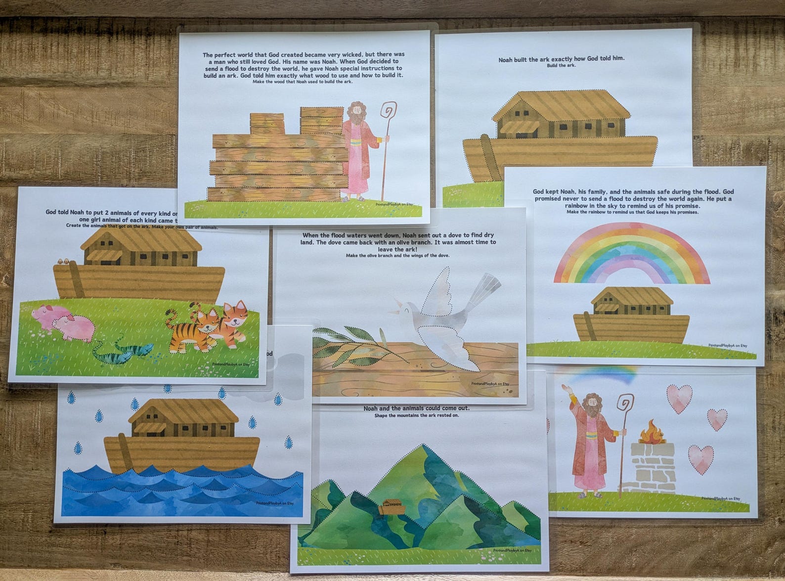 Noah's Ark Playdough Mats Printable | Flood | Bible Story | Homeschool ...