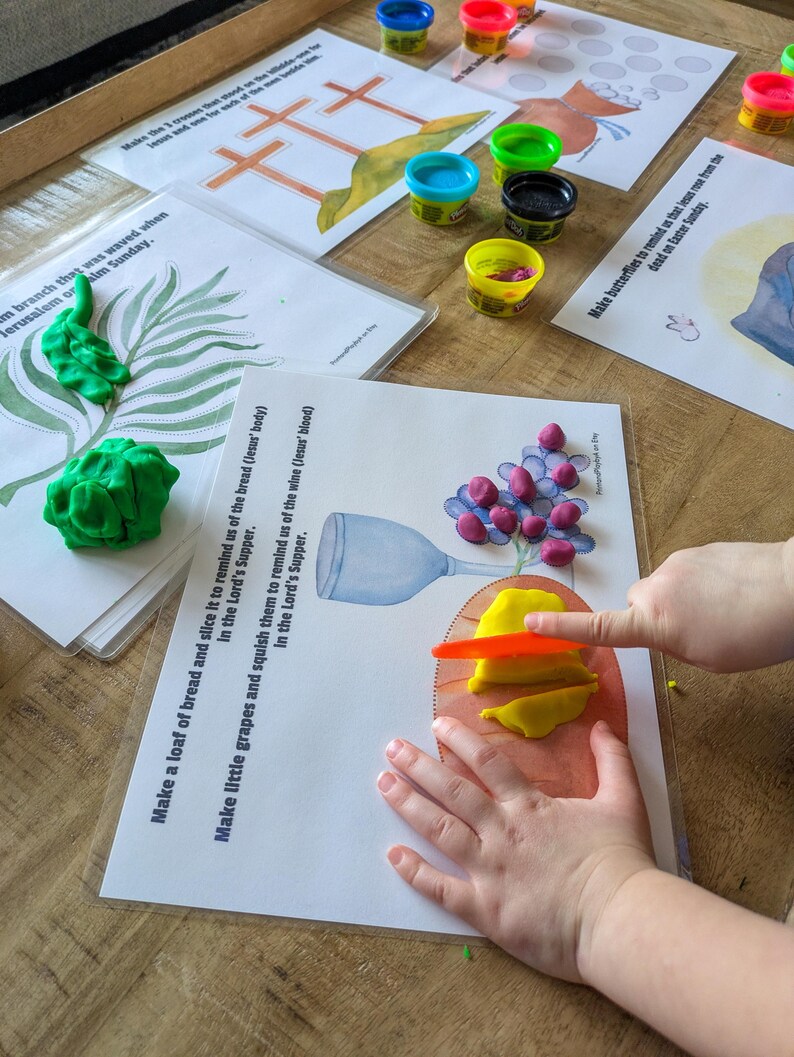Easter Playdough Mats Printable | Holy Week Activity (PDF) Sensory ...