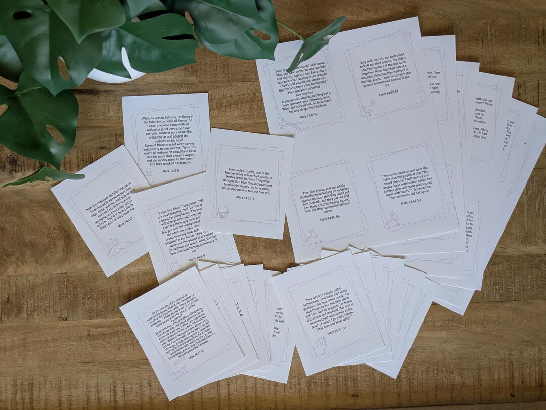 40 Days of Lent Scripture Cards | Gospel of Mark (PDF) - Etsy