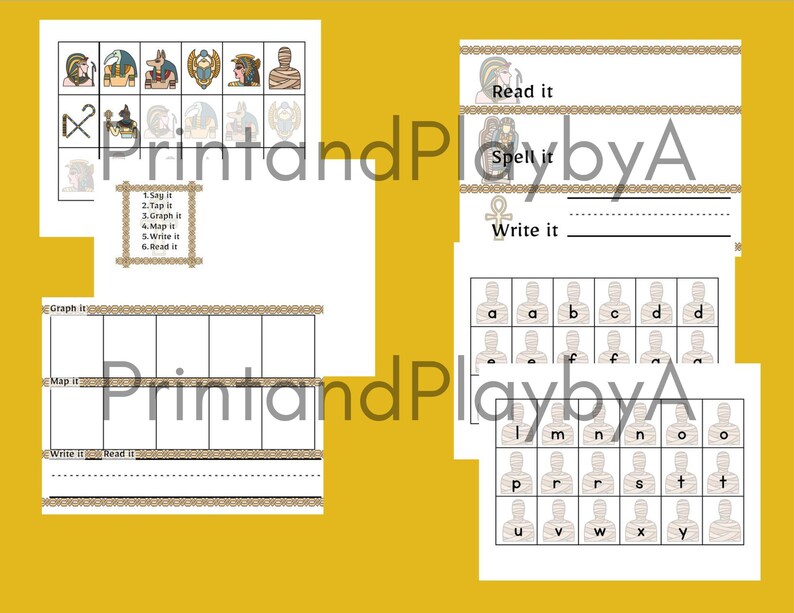 Printable Egyptian Theme Sight Word Practice (digital File) - Complete ...