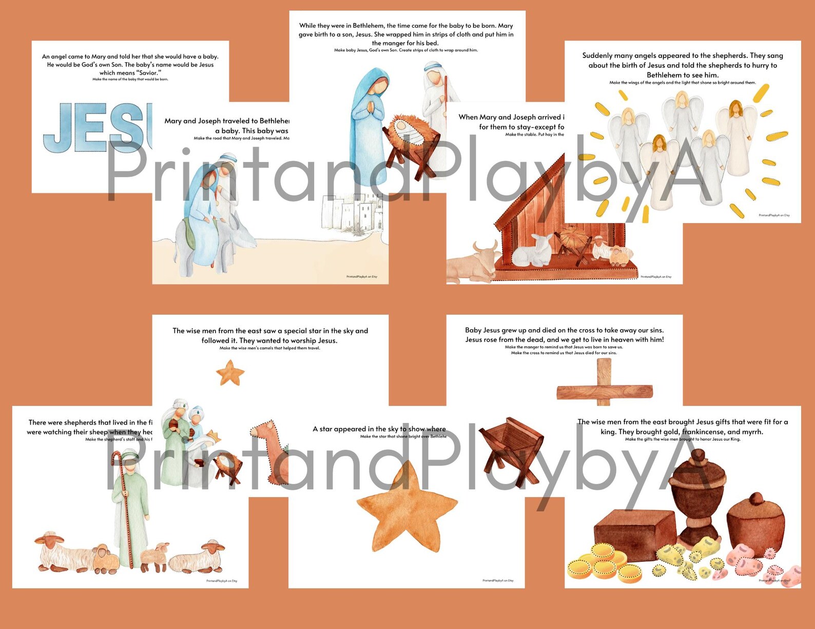Christmas Story Playdough Mats | Printable | Jesus' Birth | Jesus is ...