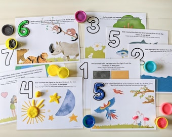 The 7 Days of Creation Printable,bible Puzzle,sunday School Game,bible ...