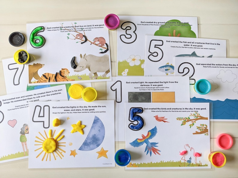 Days of Creation Playdough Mats | Instant Download | Printable | Bible ...