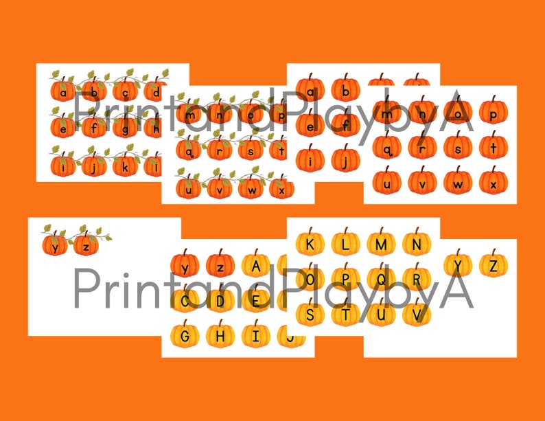 Pumpkin Letters and Numbers Printable PDF - Preschool - Fall - Counting ...