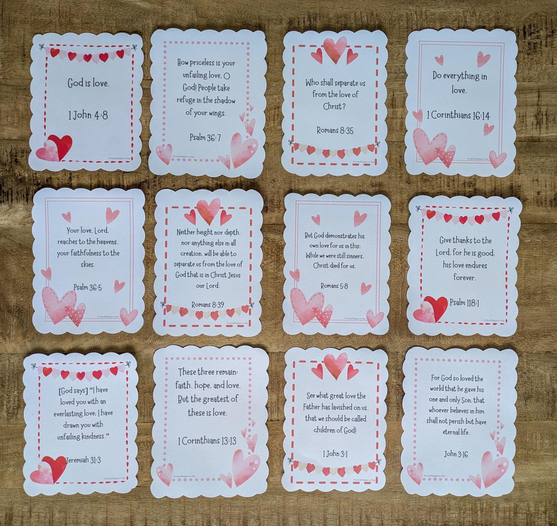 Christian Valentines Love Scripture Cards | Kids Valentine's Day Cards ...