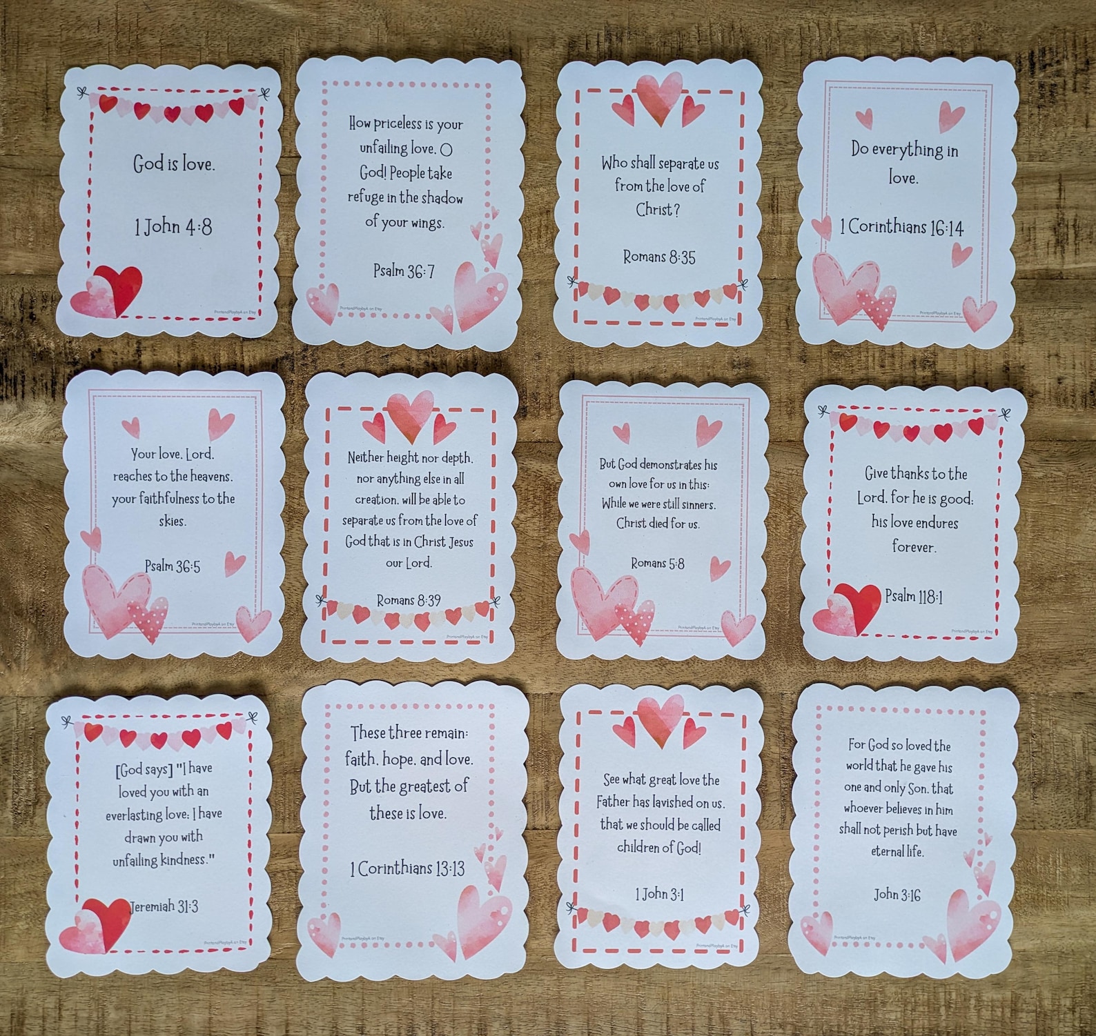 Christian Valentines Love Scripture Cards | Kids Valentine's Day Cards ...