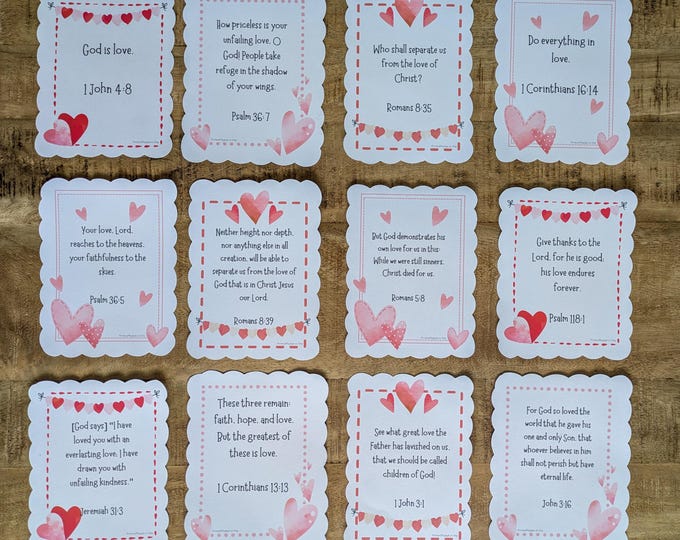 Christian Valentines Love Scripture Cards | Kids Valentine's Day Cards ...