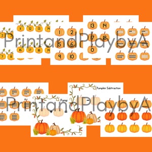 Pumpkin Letters and Numbers Printable PDF - Preschool - Fall - Counting ...