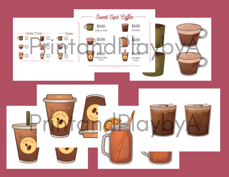 Bakery & Coffee Shop Dramatic Play Printable | Valentine's Day (PDF) - Etsy