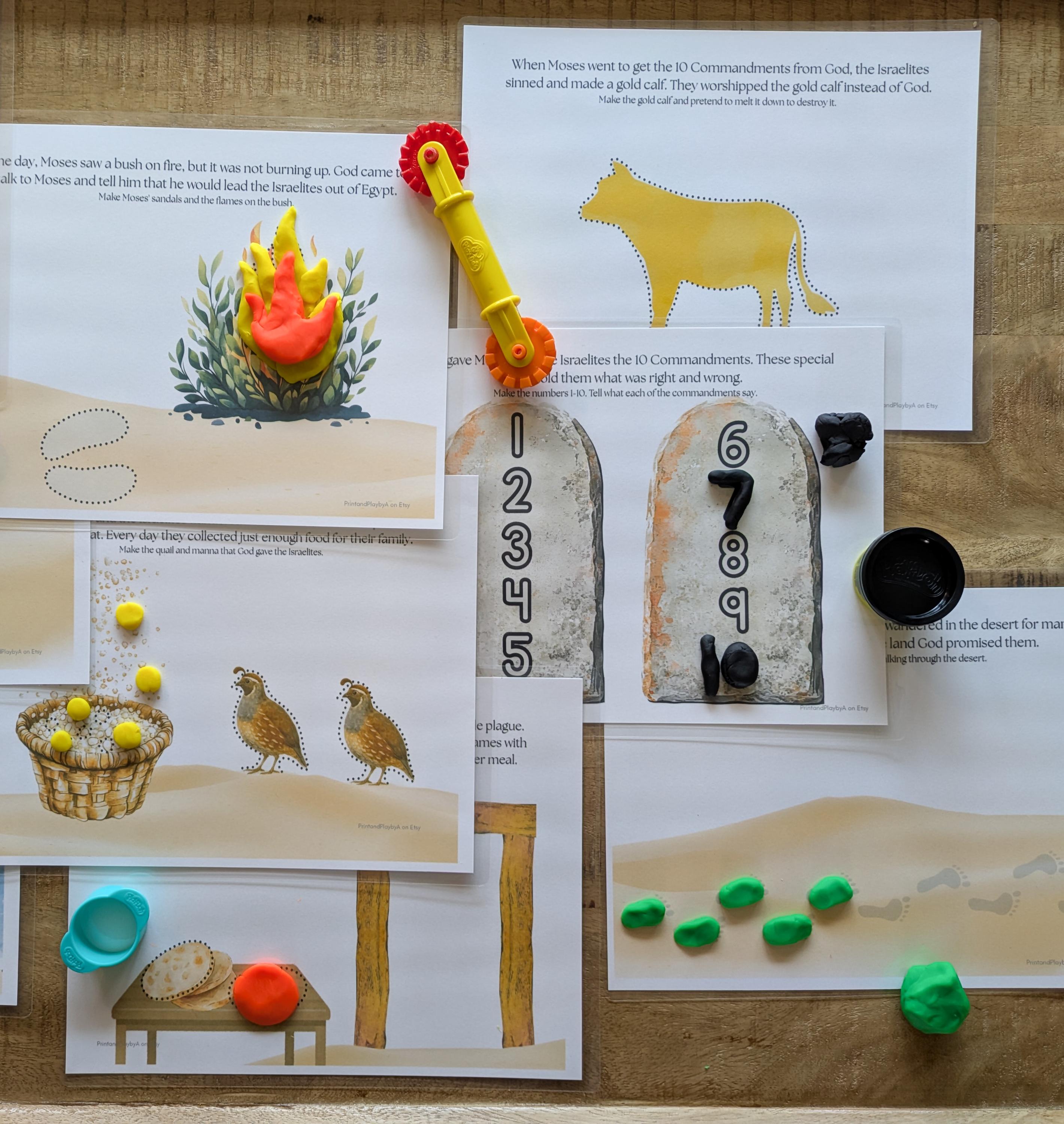 Moses Playdough Mats Printable | Israelites | Exodus | Bible Story ...