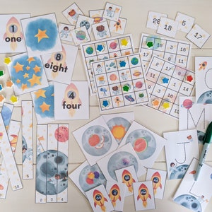 Outer Space Print and Play Pack instant Download Preschool Kindergarten ...
