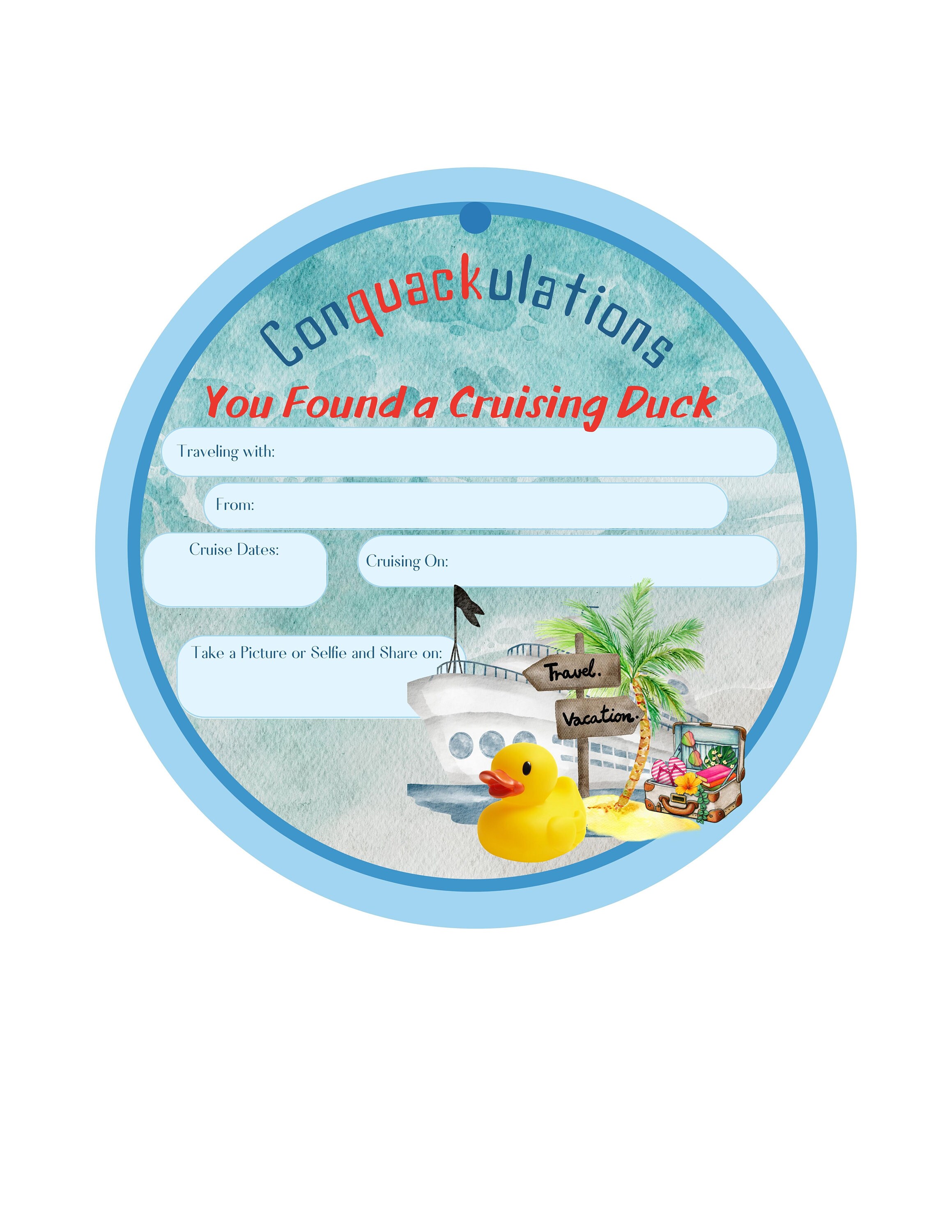 Cruising Duck Tags Cruising Tags Island Cruising Duck Tags - Etsy