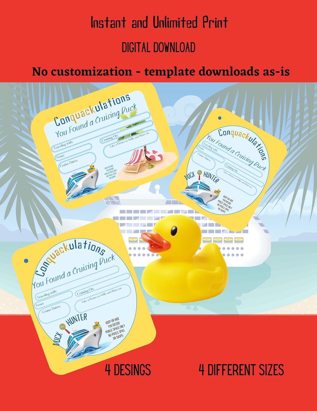 Cruising Duck Tags, Cruising Tags, Island Cruising Duck Tags, Cruise ...