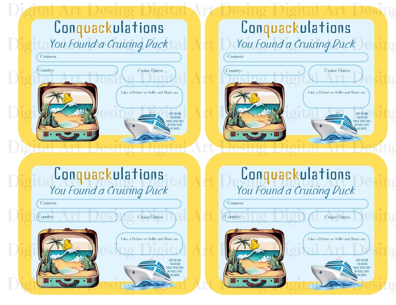 Cruising Duck Tags, Cruising Tags, Island Cruising Duck Tags, Cruise ...