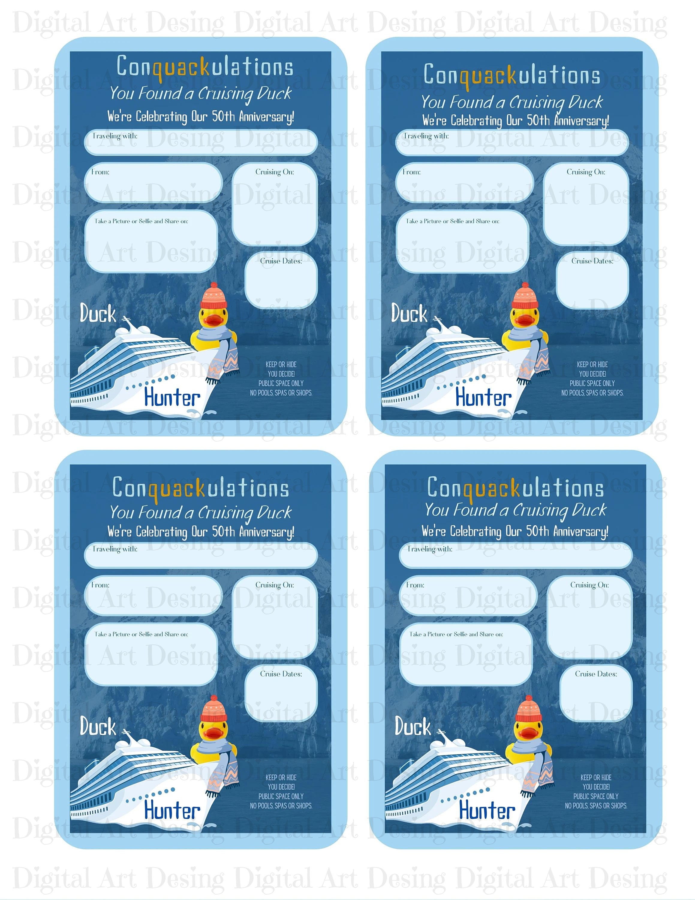 Alaska Cruise Duck Tags, 50th Anniversary, Cruise Tags Ducks, Cruise ...