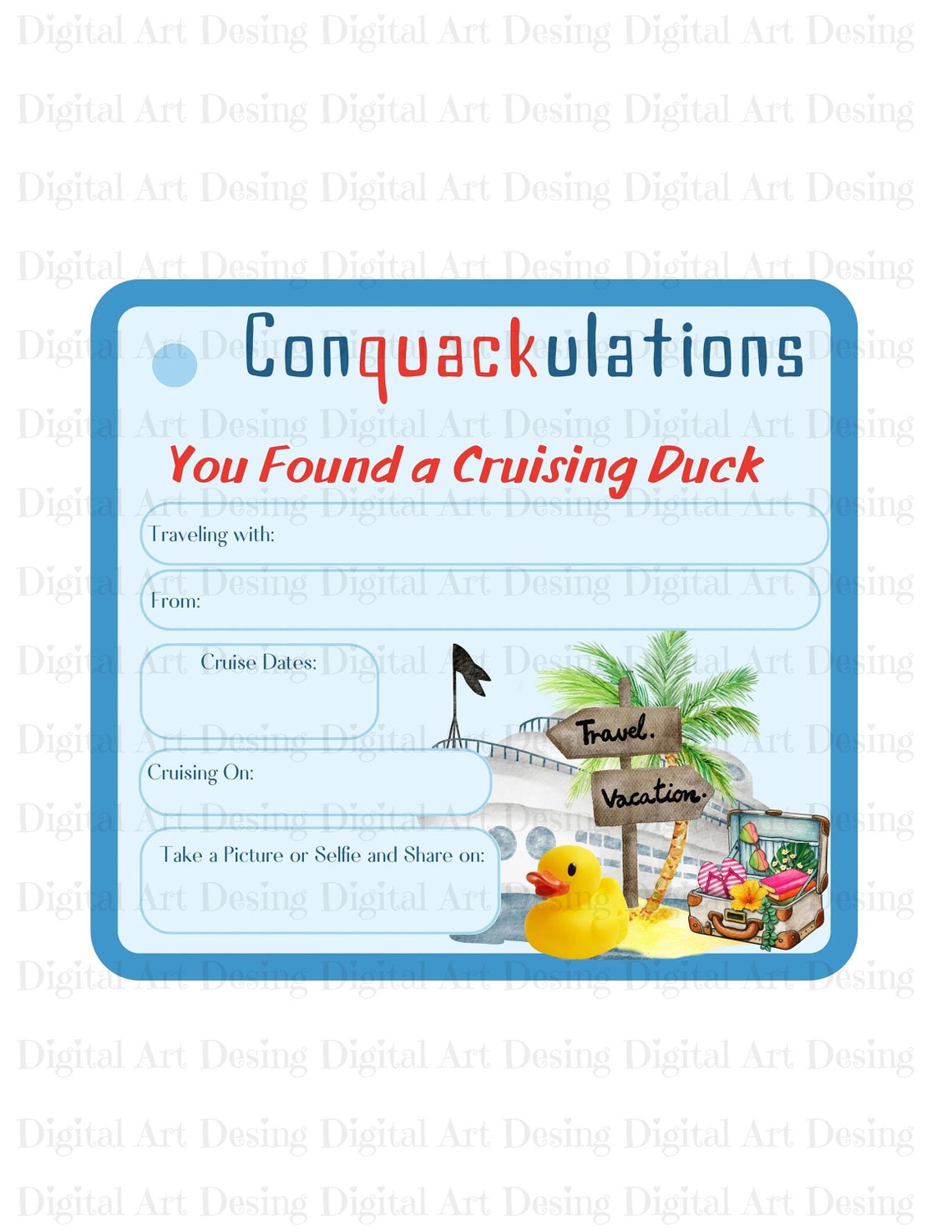 Cruising Duck Tags, Cruising Tags, Island Cruising Duck Tags, Cruise ...