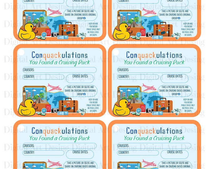 Norwegian Cruising Duck Tags, Cruise Duck Tags Template, Printable ...