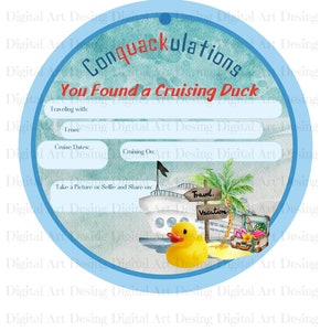 Cruising Duck Tags, Cruising Tags, Island Cruising Duck Tags, Cruise ...