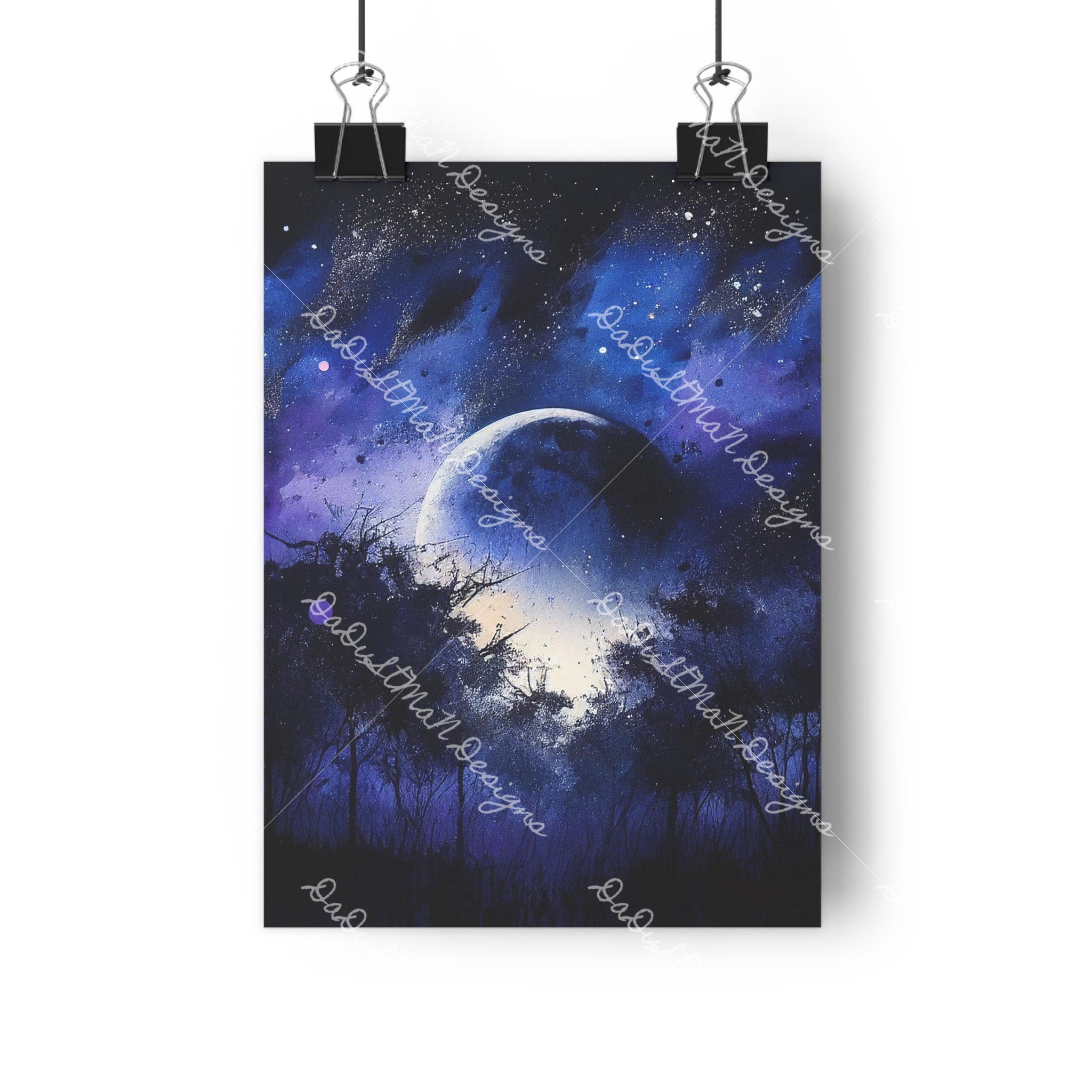 Midnight Dreamscape - Digital Art Print of a Starry Night Sky - Etsy