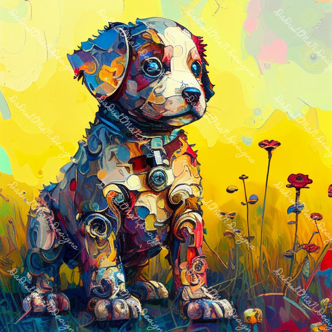 Van Gogh-inspired Robot Puppy: A Colorful and Adorable Addition to Your ...
