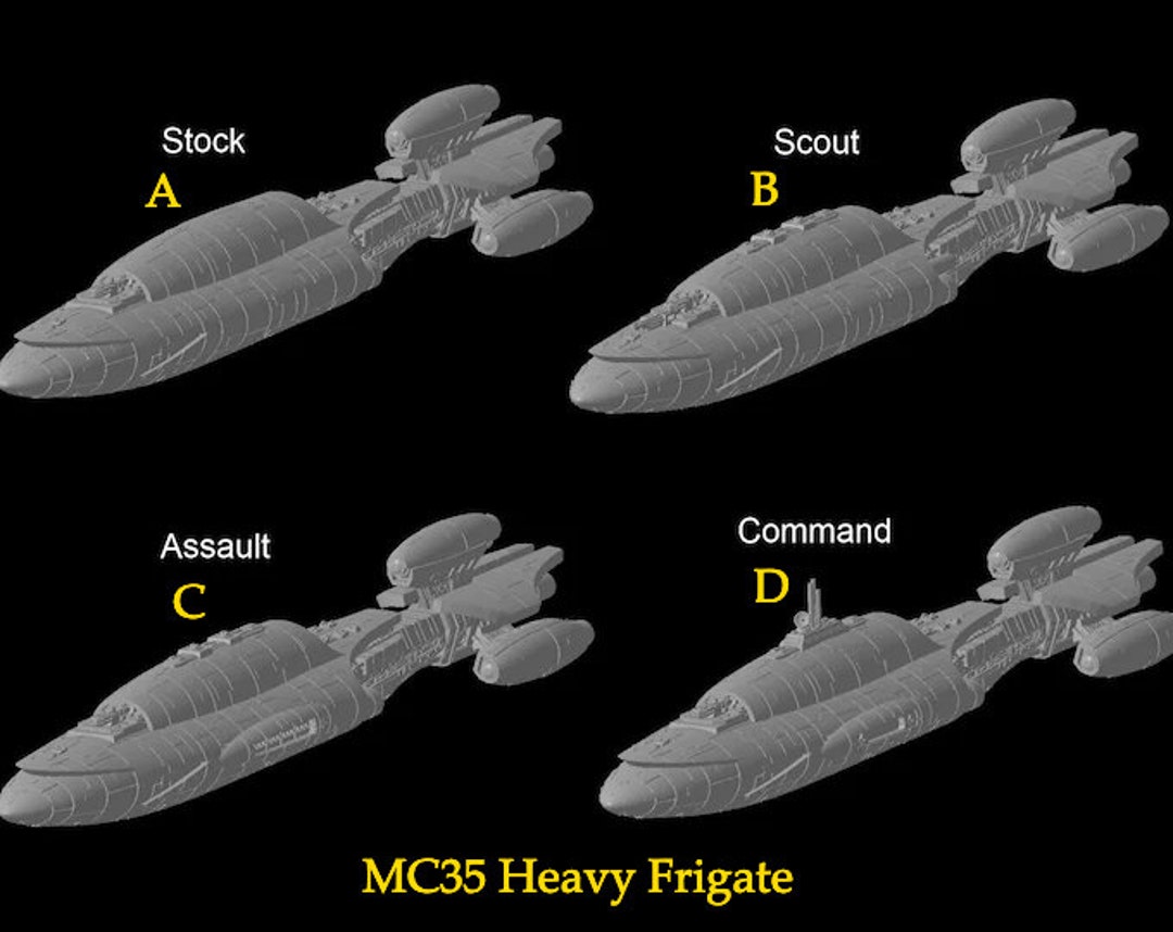 MC35 Heavy Frigate for Star Wars Armada or Display Resin 3D Printed, 4 ...