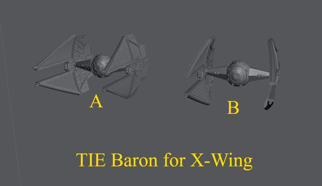 TIE Baron for Star Wars X-wing or Display - Resin 3D Printed - Etsy
