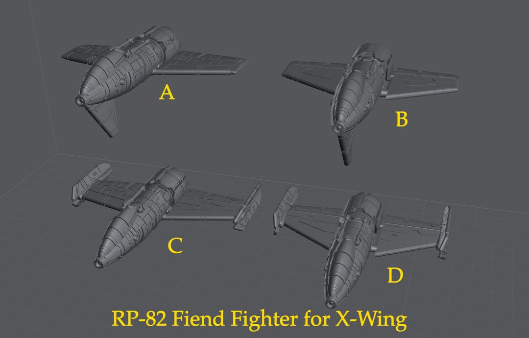 RP-82 Fiend Fighter for Star Wars X-wing or Display - Resin 3D Printed ...