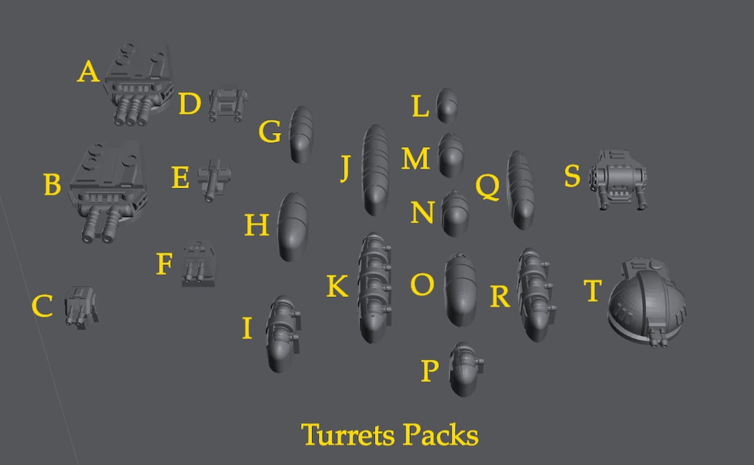 Ship Turret Packs for Star Wars Armada - Resin 3D Printed - Etsy