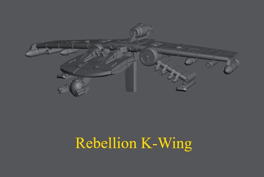Rebellion K-wing for Star Wars Armada or Display - Resin 3D Printed - Etsy