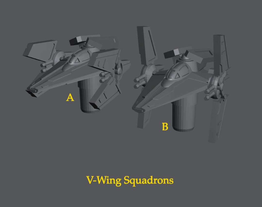 Republic V-wing Squadrons for Star Wars Armada or Display - Resin 3D ...