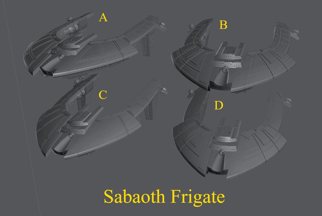 Sabaoth Frigate for Star Wars Armada or Display - Resin 3D Printed, 4 ...