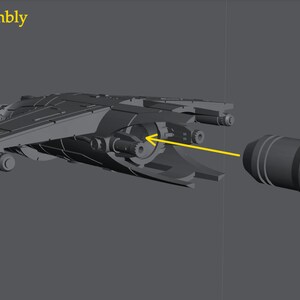 Damaged/misprinted Model M22T Krayt Gunship for Star Wars X-wing or ...