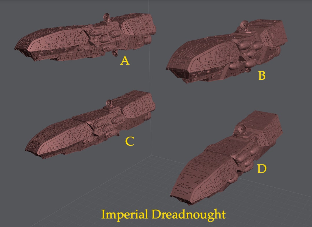 Damaged/misprinted Model Imperial Dreadnought for Star Wars Armada or ...