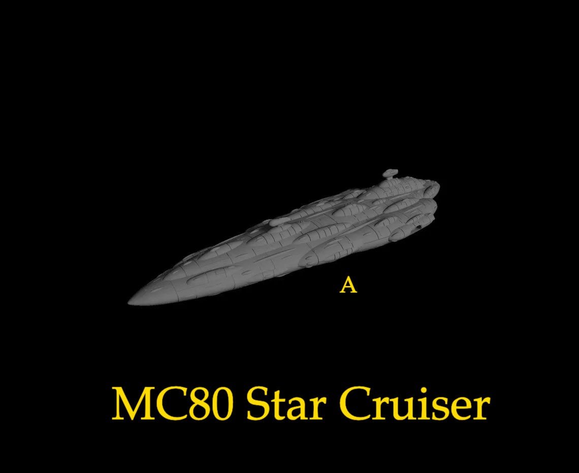 MC80 Star Cruiser for Star Wars Armada or Display Resin 3D - Etsy