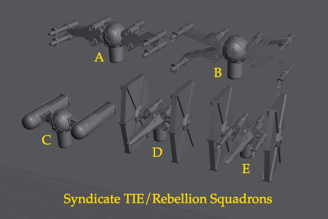 Syndicate Tie/x-wing Squadrons for Star Wars Armada or Display - Resin ...