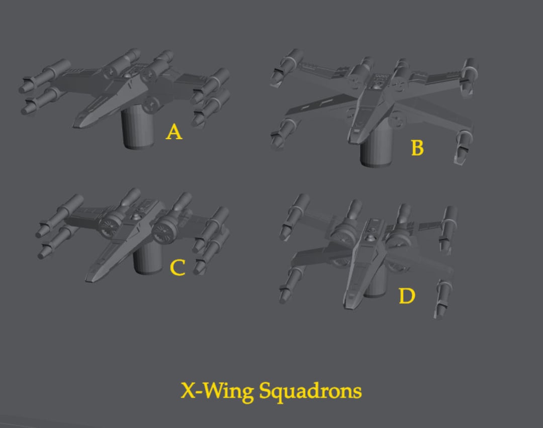 Rebellion X-wing Squadrons for Star Wars Armada or Display - Resin 3D ...