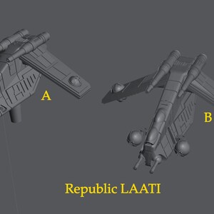 Republic LAATI Ship for Star Wars Armada or Display - Resin 3D Printed ...