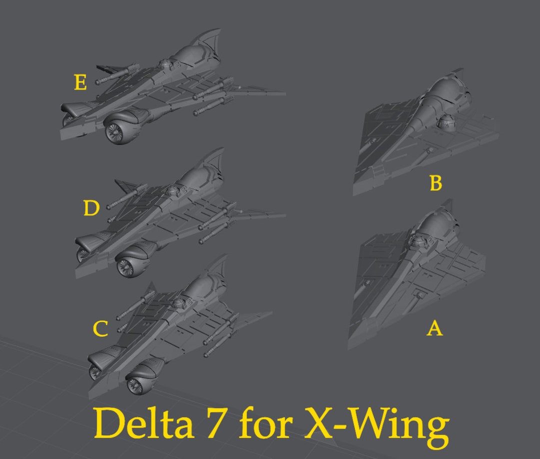 Delta 7 Light Interceptor for Star Wars X-wing or Display - Resin 3D ...