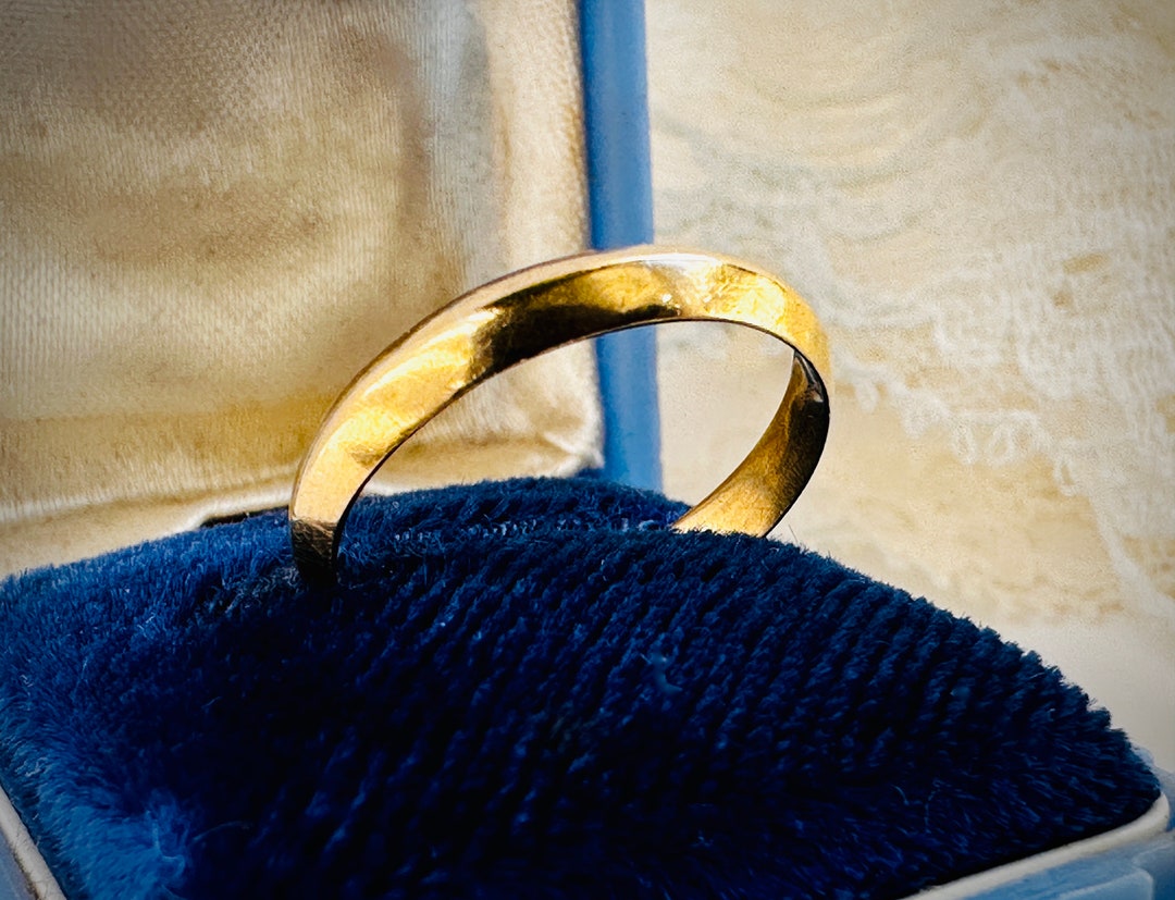 Vintage 18ct Solid Gold Convex Wedding Ring Band - Hallmarked - Etsy