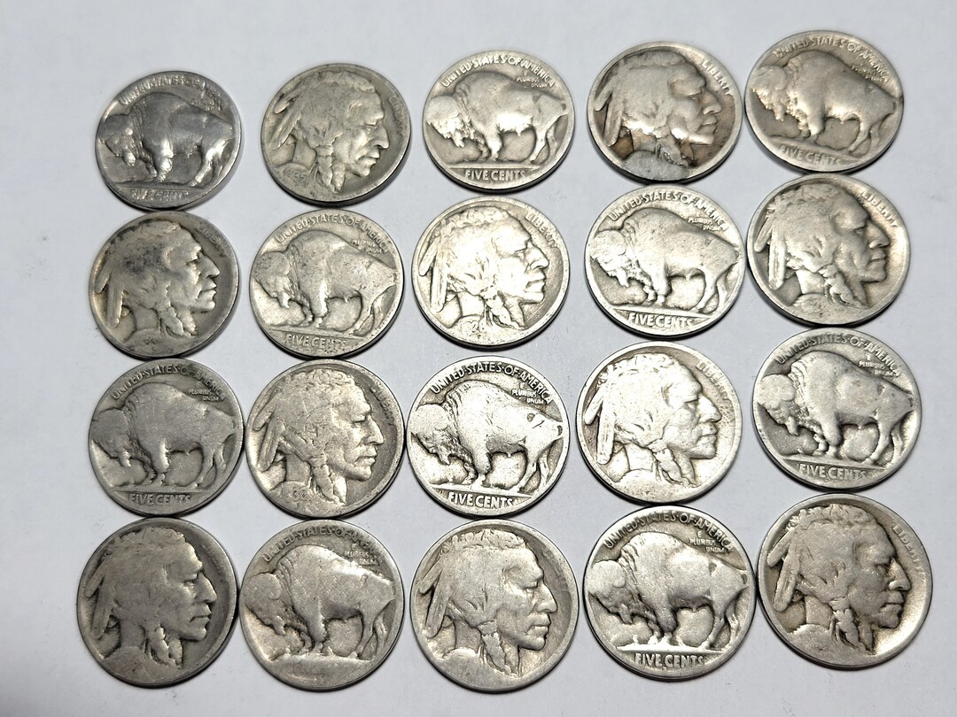 VINTAGE Coin Lot of 20 Buffalo Nickels 1913-1938 Dateless - Etsy